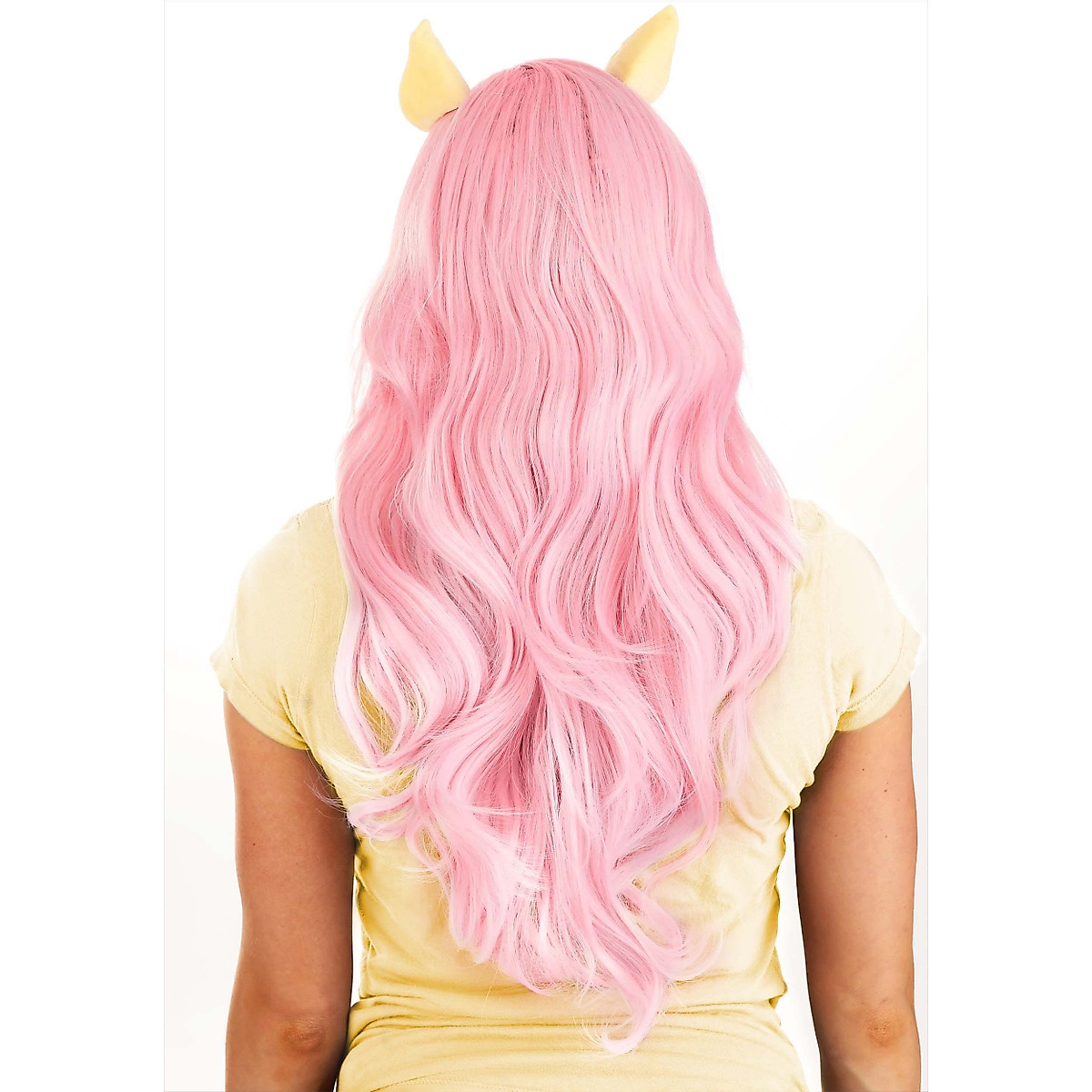 Fun Costumes Women's My Little Pony Fluttershy Wig Long Wavy Hair | Officially Licensed Pink Fluttershy Pony