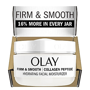 Olay Firm & Smooth Collagen Peptide Face Moisturizer, 2 oz Fragrance Free Firming Face Cream for Hydration and Skin Renewal, Recyclable Eco Jar Packaging