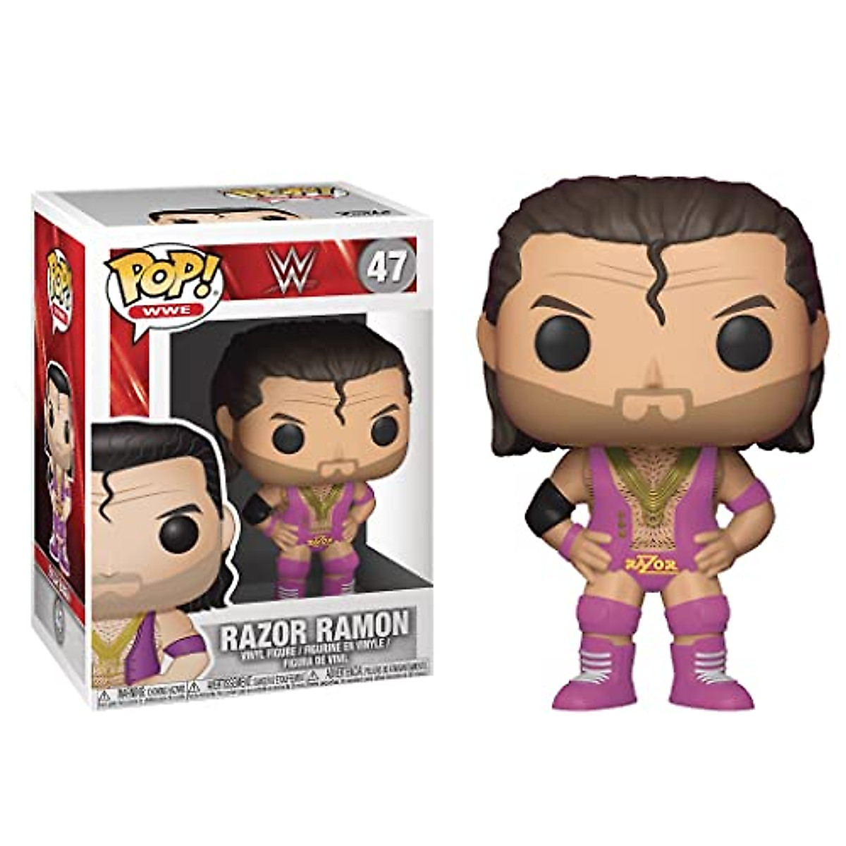 POP WWE: Razor Ramon [Scott Hall] Funko Pop! Vinyl Figure (Bundled with Compatible Pop Box Protector Case), Multicolored, 3.75 inches