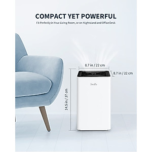 DeedMo Air Purifiers for Home Large Room, 1200 Sq Ft Coverage with PM 2.5 Display Air Quality Sensor, H13 True HEPA Filter Remove 99.97% of Pets Allergies Dust Smoke, Double-sided Air Inlet
