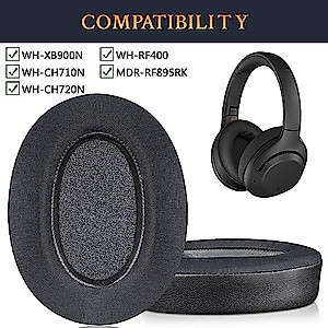 SOULWIT Cooling Gel Ear Pads Cushions for Sony WH-XB900N/WH-CH710N(WHCH710N WHCH710 CH710)/WH-CH720N(WHCH720 CH720)/WH-RF400(WHRF400)/MDR-RF895RK, Ear Pads Cushions with Noise Isolation Foam - Black