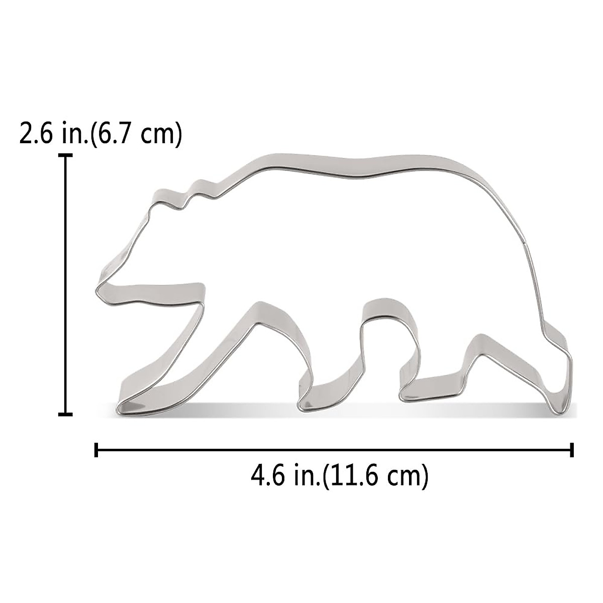 LILIAO Walking Grizzly Bear/Polar Bear Cookie Cutter - 4.6 x 2.6 inches - Woodland Animal Biscuit and Fondant Cutters - Stainless Steel