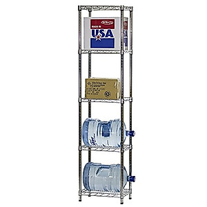 Shelving Inc. 12" d x 18" w x 72" h Chrome Wire Shelving with 5 Shelves