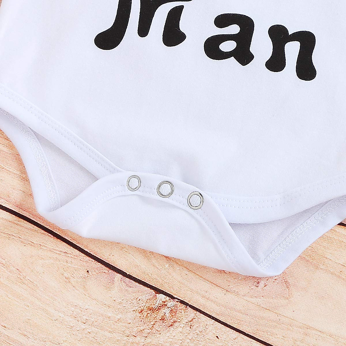 Happy Town 3Pcs Baby Boy Clothes Newborn Infant Bodysuit Summer Cotton Short Sleeve Romper +Pants+Hat Outfits Set (White#1, 0-6 Months)