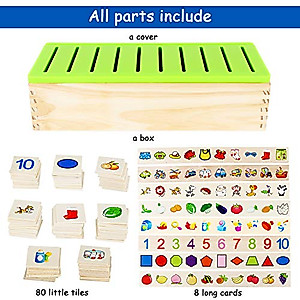 Wooden Montessori Toys for Toddlers Learning Activities Sorting Box Educational Toys Preschool Kindergarten Games Autism Toys Motor Skills STEM for Girls Boys Age 1-2 2 3 4 Year Old Kids Birthday Gift