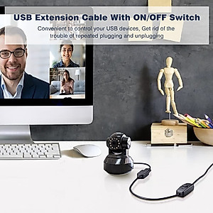 Onvian USB Power Switch, 2-Pack USB On/Off Switch Cable Supply Data and Power, USB Switch Cable Male to Female Cable for PC, TV, Car, USB Fan, LED Strips, etc