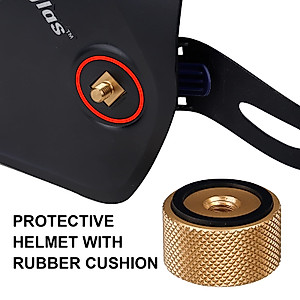 3mirrors Welding Hood (Pipeliner) Helmet Fasteners Gold Headgear Replacement Parts Accessories Screws Flip Hood Aluminum - Anodized w/Silicone Washer 1 Pair