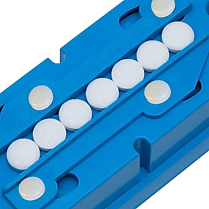 Multiple Pill Splitter. Original Patented Design, with Accurate Pill Alignment, Sturdy Cutting Blade and Blade Guard, for Splitting and Quartering Round or Oblong Pills.US Patent No. 9,827,165.