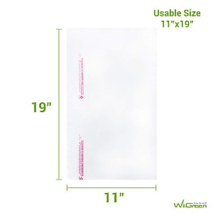WiiGreen 4 Rolls 11" x 19" HDPE Plastic Produce Roll Bags for Food Storage, 625 Bags/Roll