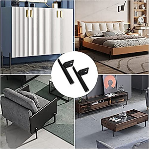 4PCS Metal Furniture Leg 5 Inch Replacement Couch Legs Cabinet Feet Black Modern Furniture Legs DIY Sofa Feet with Screws for Cupboard Table