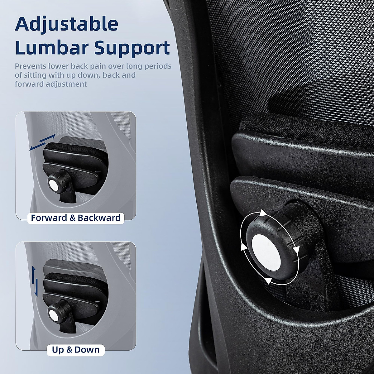 Office Chair 500lbs Ergonomic Mesh Desk Chair for Heavy People, Heavy Duty Office Chair with Wide Thick Seat Cushion, 4D Armrest, Adjustable Headrest & Lumbar Support Computer Chair