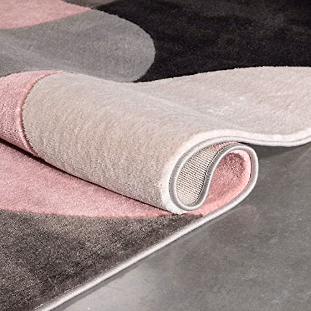 Well Woven Good Vibes Helena Blush Pink Modern Geometric Shapes 7 ft 10 in x 10 ft 6 in Texture Area Rug