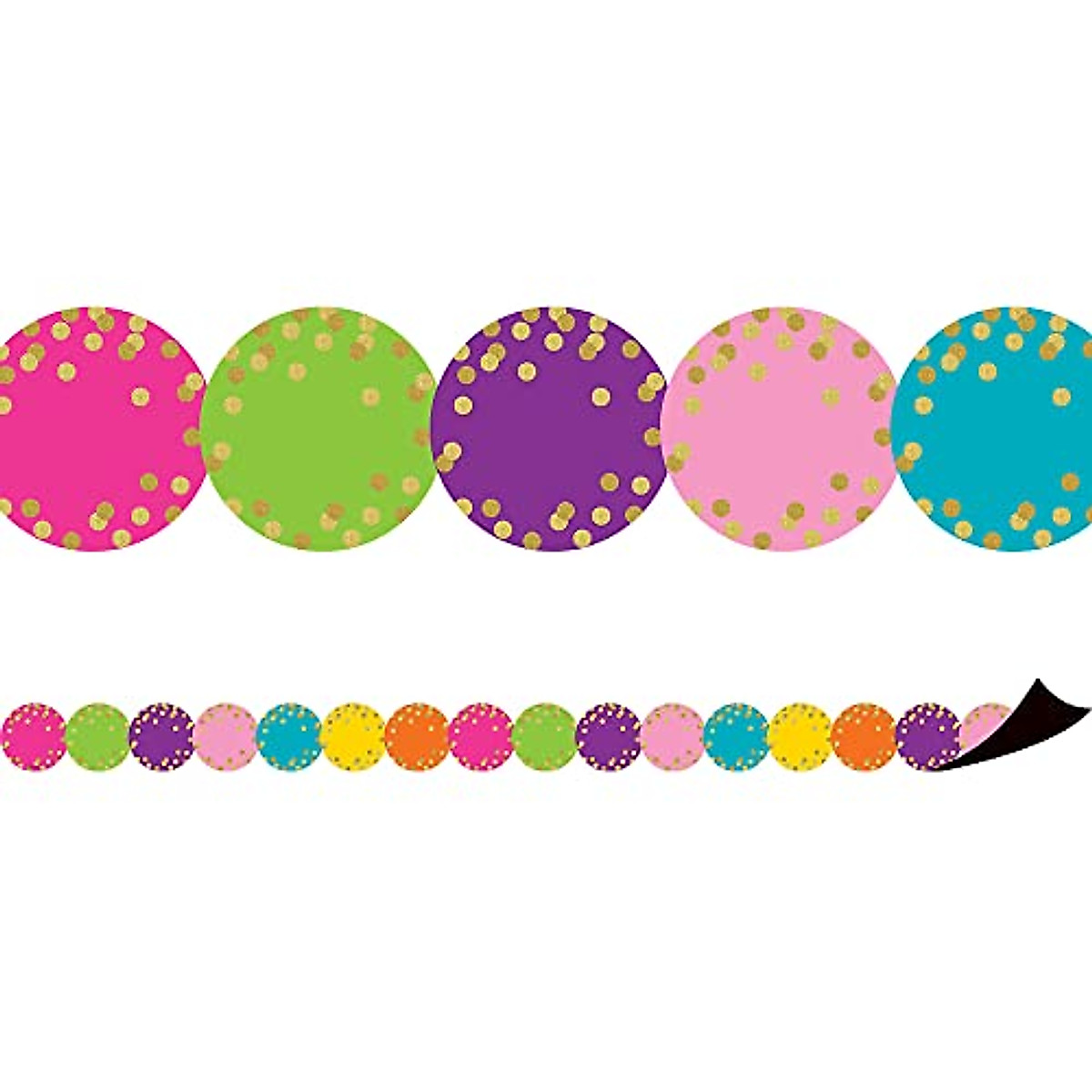 Teacher Created Resources Confetti Circles Die-Cut Magnetic Border 24 x 1.5 inch