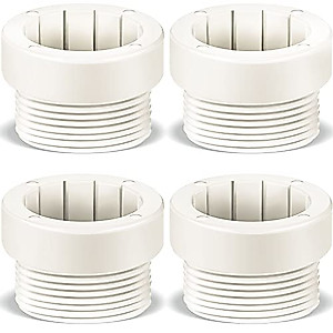 Taiyin 4 Pcs Pool Umbrella Stabilizer Adapter Threaded Adapter Sleeves Pool Umbrella Sleeve Umbrella Pole Stabilizer for Outdoor Patio Deck 1 3/4" Umbrellas Insert(White)