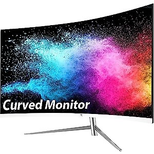Z-Edge 24-inch Curved Gaming Monitor, Full HD 1080P 1920x1080 LED Backlight Monitor, with 75Hz Refresh Rate and Eye-Care Technology, U24C 178° Wide View Angle, VGA+HDMI