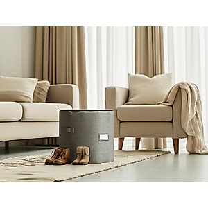 Vailando Shoe Organizer for Closet - Cylindrical Shoe Storage Organizer with Adjustable Dividers for Closet, Foldable, Gray, 2-Pack