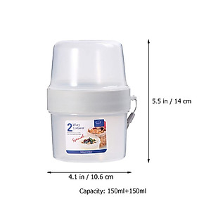 Hemoton 1 Set double layer crisper hot food flask cereal and milk thermal food jar hot food jar vacuum food containers Sealed Cereal Oatmeal small container yogurt white plastic pp office