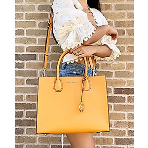 Michael Kors Mercer Large Pebbled Leather Convertible Tote Honeycomb Yellow
