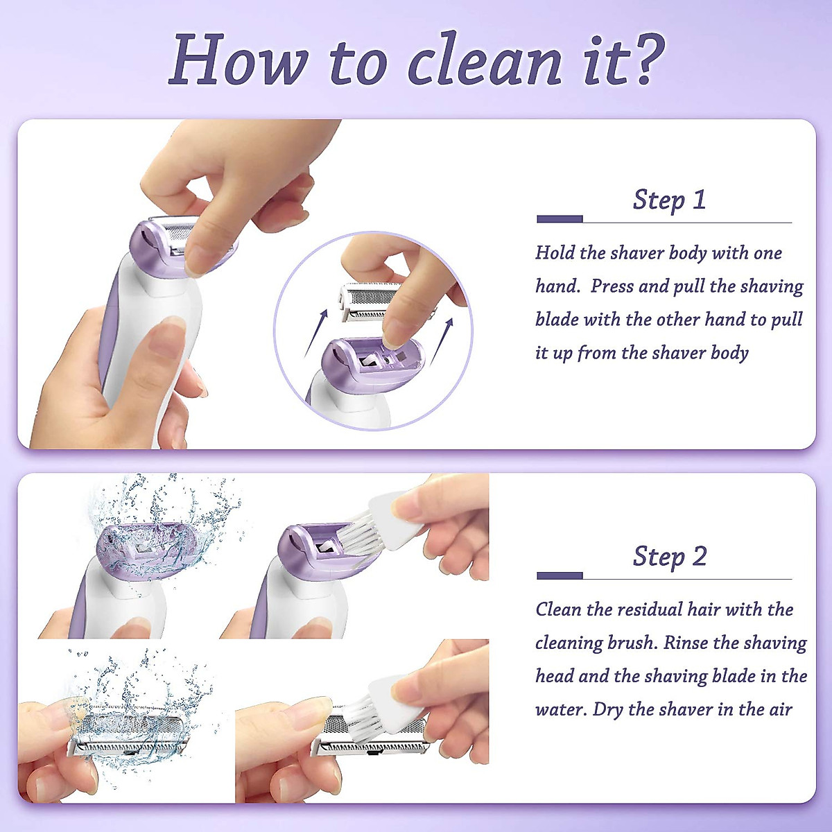 ISTON Electric Razor for Women, Rechargeable Wet and Dry Painless Womens Shaver Body Hair Remover for Legs Underarms and Bikini Trimmer Cordless Waterproof Lady Shaver with LED Light