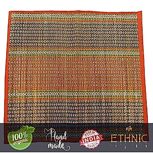 Generic INDIANSTORE4EVERYONE 18 X 18 Inch Hand Made Kusha Grass Aasan for Pooja (Multicolour) -Pack of 3 (Madurkathi River Grass Sedge/Korai)-100% ORGANIC, ys/m