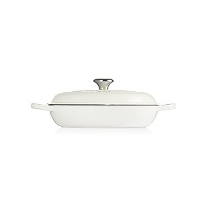 Le Creuset Enameled Cast Iron Signature Braiser, 3.5 qt., White