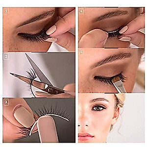 False Eyelashes 5 Pairs Multipack Synthetic Fiber Material 3D Lashes Natural Reusable Lashes for Professional Used for Women Girls by EYEMEI