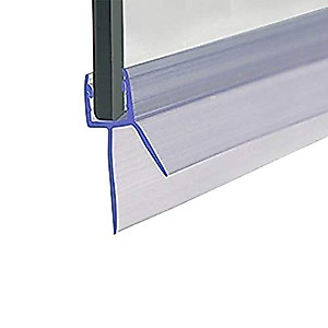 Cozylkx Frameless Shower Door Bottom Seal with Drip Rail 1/2" Thick Glass 33" Long Sweep - Glass Door Seal Strip Stop Shower Leaks