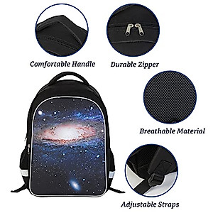 P ELEGANT PROTECTION Luminous Universe Space Galaxy 3D Print School Backpack Lightweight Students Bookbag for Kids