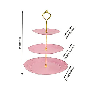 3Pcs 3 Tier Cupcake Stand Holder, Plastic Cup Cake Stand Tower with Tiered Serving Tray for Wedding Home Birthday Tea Party Halloween Decorations Baby Shower (Crown)