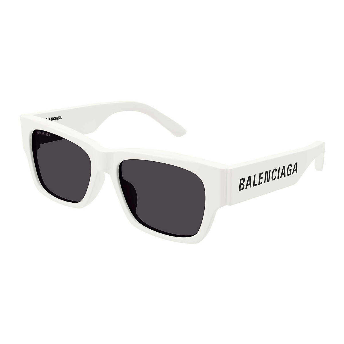 Balenciaga Max Sunglasses, White-White-Grey, One Size