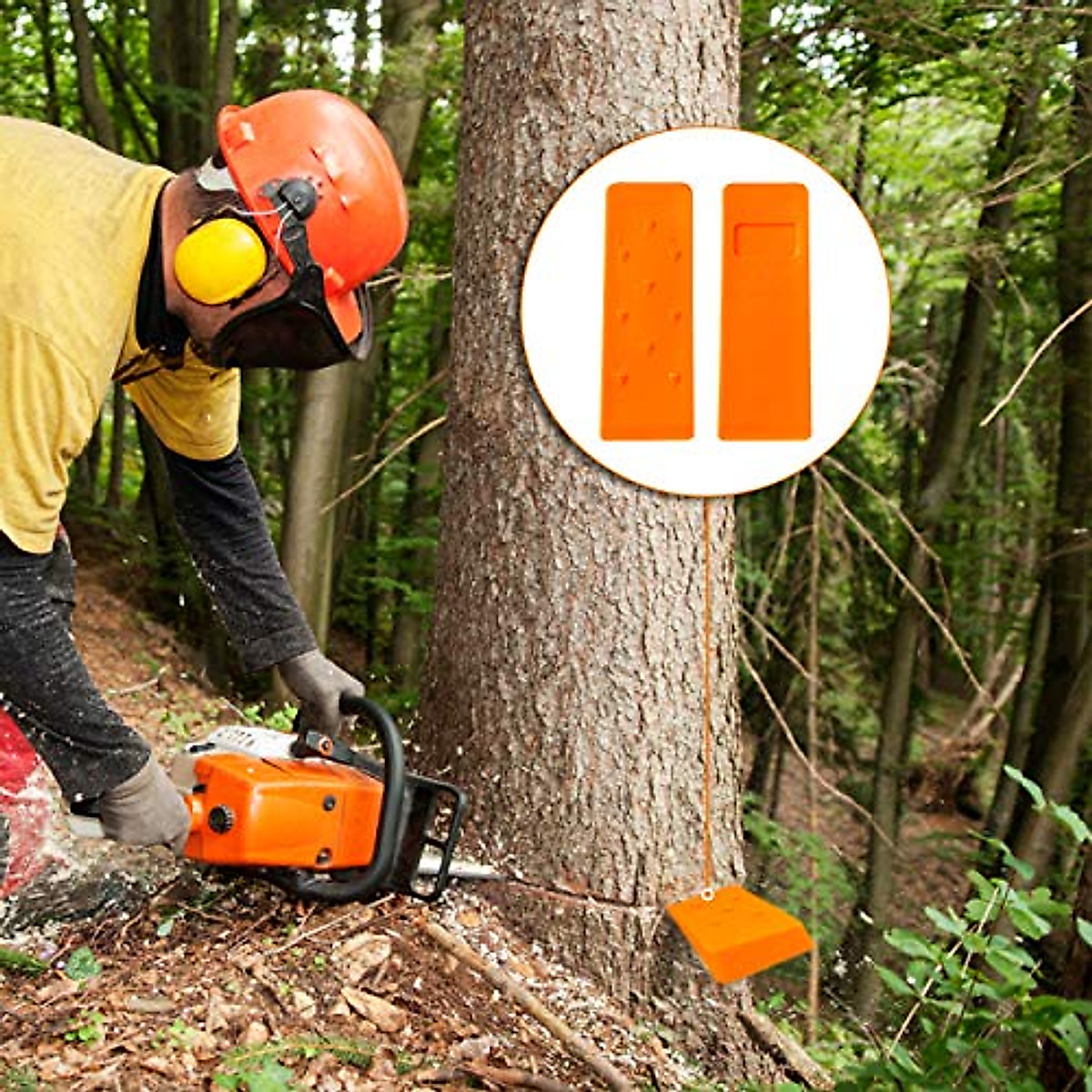 GarMills Tree Felling Wedges Spiked Logging Tools for Chainsaw Tree Log Cutting Set of 4 Pack with 2 x 5.5 Inch and 2 x 8 Inch.