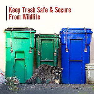 2 Piece Trash Can Lid Locks | Keep Garbage Can Secure & Animal Proof | Heavy Duty Unbreakable Steel Construction | Universal Fit for Outdoor Waste Bins