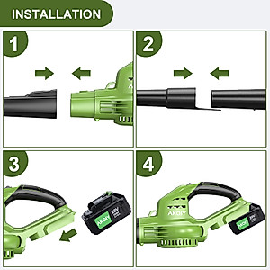 AKQIY Leaf Blower Cordless- 20V 5.0 Battery-Powered Leaf Blower, 80-150MPH, Upgraded Motor and Mini Electric Leaf Blower with Charging Seat for Use in The Yard or Lawn