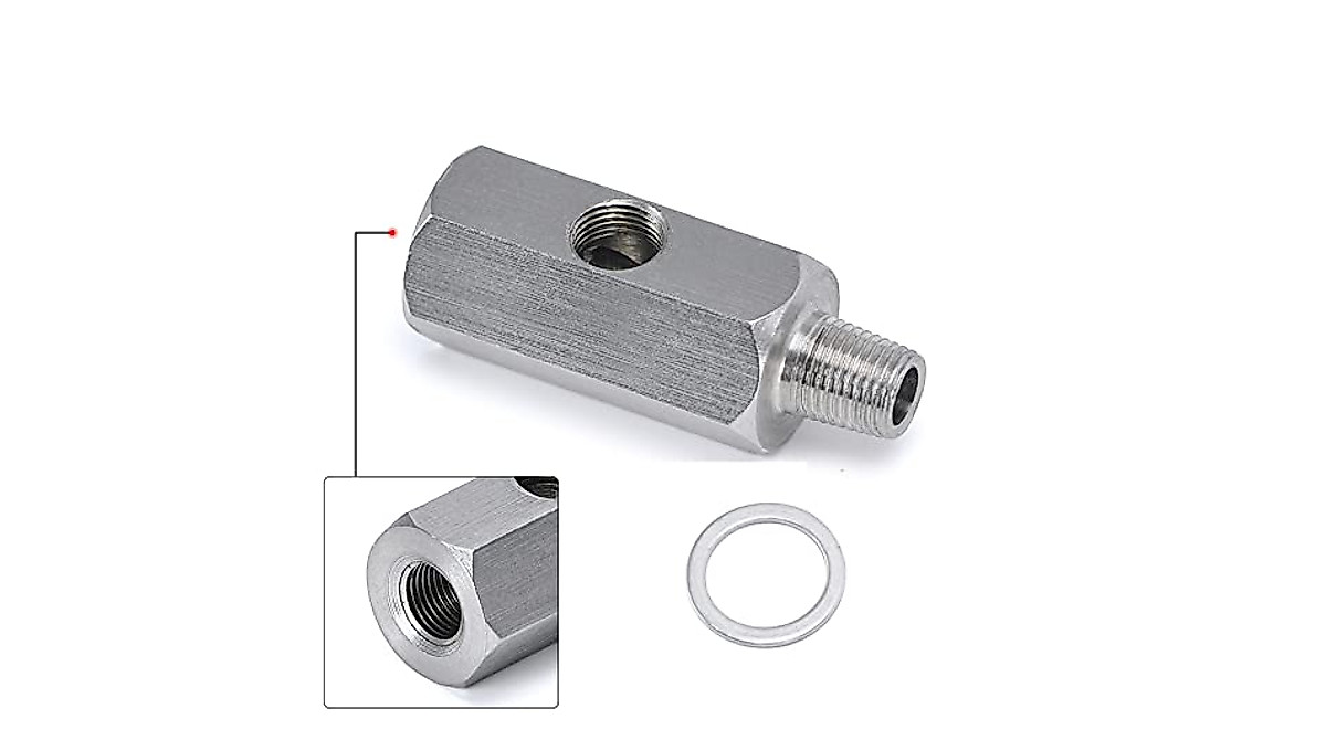 Stainless Steel 1/8'' BSPT Oil Pressure Sensor Adapter