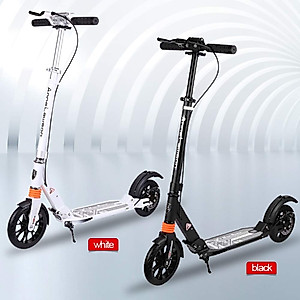 SZNWJ ygqtbc Kick Scooter for Adults, Teens | Foldable, Lightweight w/Wheel Bearings | Height-Adjustable, Max Load (Color : White)