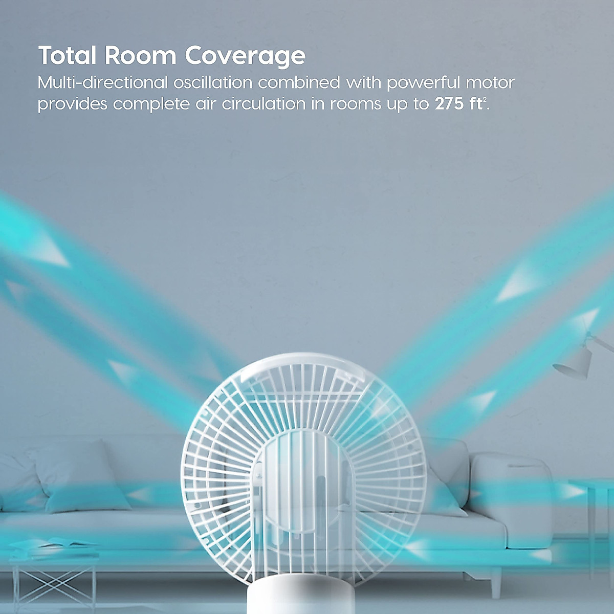 IRIS USA WOOZOO Oscillating Fan, Vortex Fan, Remote Equipped 7-in-1 Fan w/ Timer/ Multi Oscillation/ Air Circulator/ 3 Speed Settings, 46ft Max Air Distance, Medium, White