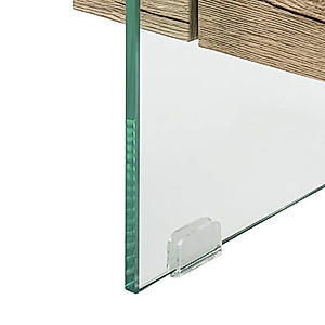 Safavieh Home Kayley Natural and Glass Coffee Table