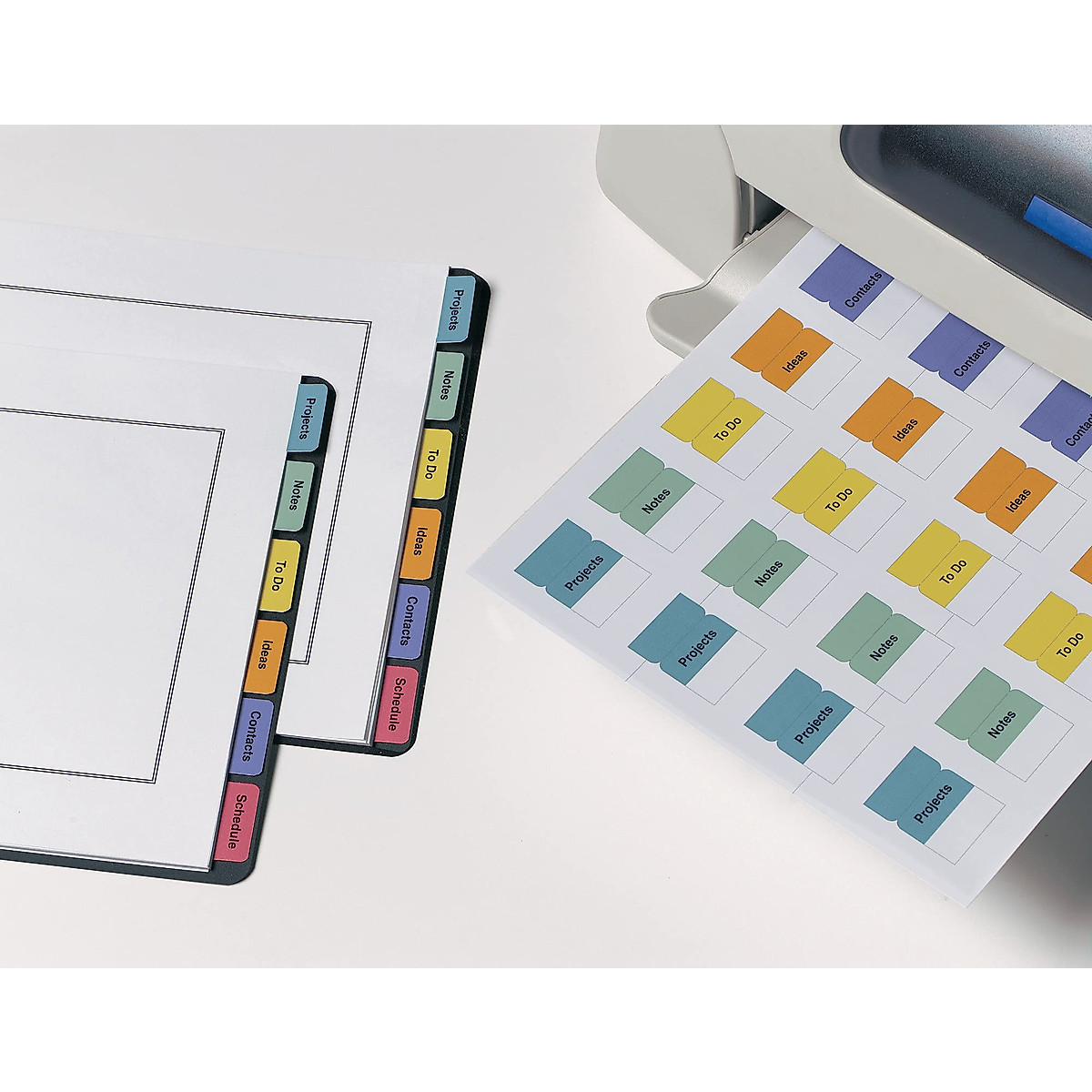 Avery 16281 Printable Plastic Tabs with Repositionable Adhesive, 1 1/4, Assorted (Pack of 96)