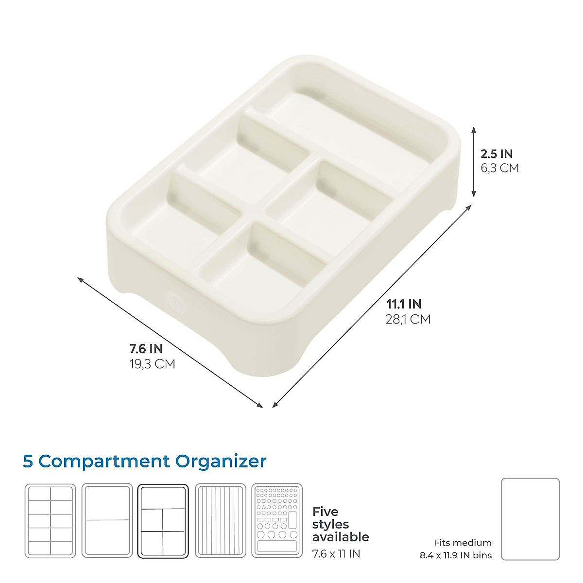 iDesign Recycled Plastic Organizer, 10 Compartment Insert