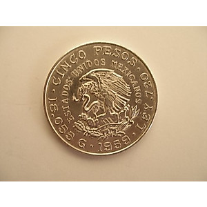 Ano De Carranza Silver Commorative Coin 1859-1959 5 Pesos Ley .720