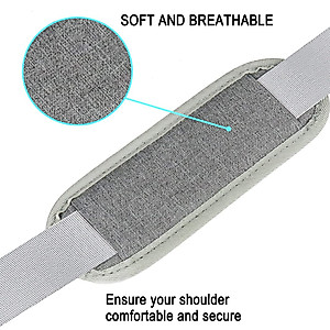 Shoulder Strap, Durable 55" Universal Replacement Laptop Shoulder Strap, Adjustable Comfortable Belt with Metal Hooks for Briefcase, Computer Messenger Bag, Laptop Case Luggage/Duffel/Camera, (Grey)
