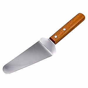 1 Piece Pie Server Stainless Steel Pie Server Shovel Cake Holder Transfer Triangular Transfer Spade Spatula Baking Server Shovel with Wooden Handle
