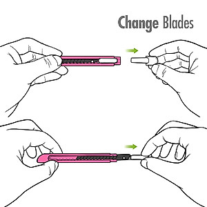 FantastiCAR 24-Pack Colorful Lightweight Box Cutter Retractable Snap-Off Utility Knife Set