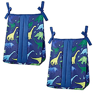 TANOFAR Nursery Diaper Stacker, Dinosaur Diaper Organizer, 2pcs Diaper Stacker Boys, Easy Access & Dustproof Diaper Bag Portable Hand, Dinosaur
