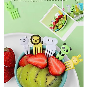 Fun Bento Picks set, 160 Pcs Animal Food Picks for Kids, Cute Cartoon Animal Fruit Food Toothpicks, Lunch Bento Box Picks for Toddler - Shapes Include Animals, Eyes, Flowers, Notes, Candy etc