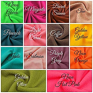 Liverpool Bullet Textured Fabric by The Yard 4 Way Stretch Solid - Yard Thick Knit Jersey Liverpool Fabric for Bows (Sunny Yellow)