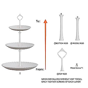 3 Tier White Plastic Cupcake Stand Serving Tray for Party & Birthday Decorations Tiered Serving Stand Dessert Stand Tray- Elegant Display Tower for Cupcakes, Desserts(1 Pack)