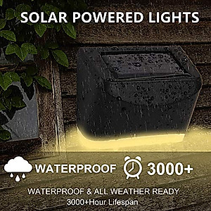 MAGGIFT 12 Pack Solar Deck Lights, Outdoor Solar Powered Fence Step Lights, Deck Lights Waterproof Outside Night Lights Decor for Steps Stairs Walkway Garden Fences Wall, Warm White