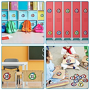 WhatSign 36Pcs Number Spot Markers Stickers Line up Spots for Classroom Floor Number Stickers Classroom Line up Spot Dots Floor Decals for Back to School Kindergarten Preschool Elementary Classroom