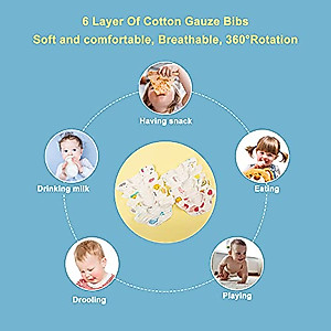 babygoal Baby Bandana Drool Bibs, 360° Bibs for Boys Girls Newborn Infant, 100% Organic Cotton Bibs for Drooling and Teething Gift 10 Pack 10MSBB01